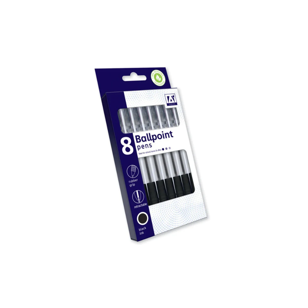 Black Ballpoint Pens | Pack of 8 – Tal-Lira