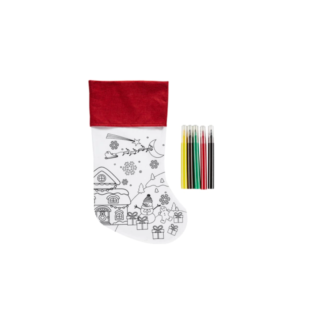 Colour-In Christmas Stocking With Markers – Tal-Lira